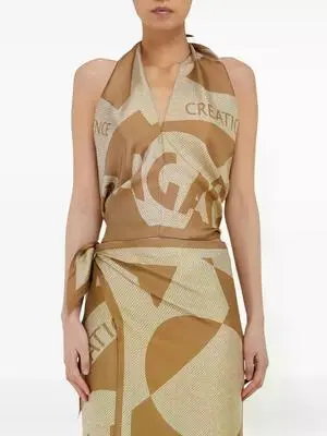 FERRAGAMO Venna-print Silk Scarf - Neutrals