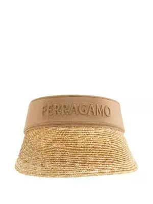 FERRAGAMO Logo-embroidered Visor - Neutrals