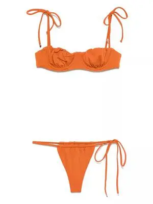 Attico Ruched-detailing Bikini - Orange
