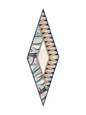FERRAGAMO Graphic-print Triangle Scarf - Blue