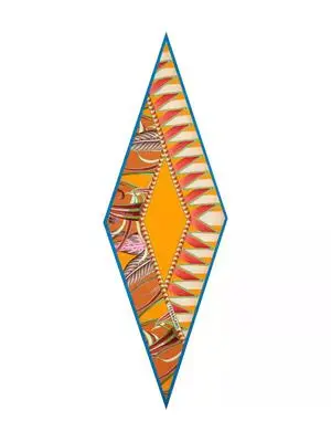 FERRAGAMO Graphic-print Triangle Scarf - Orange