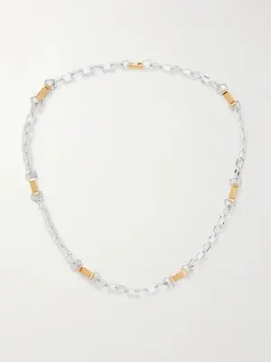 LAURA LOMBARDI Centa Rhodium And Gold-plated Necklace - Silver