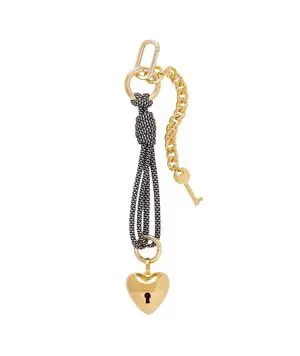 MARTHA CALVO Heart-plated And Cord Bag Charm - Gold
