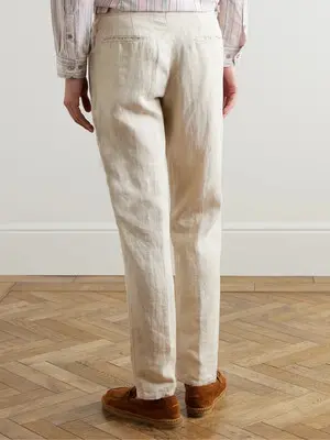 Orlebar Brown Griffon Tapered Linen Trousers - Neutrals