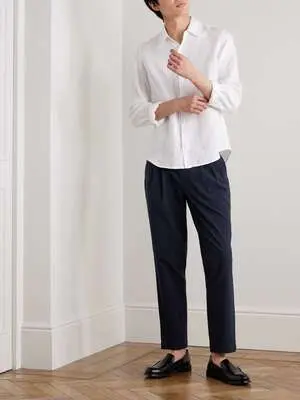 Mr P. Steve Straight-leg Pleated Trousers