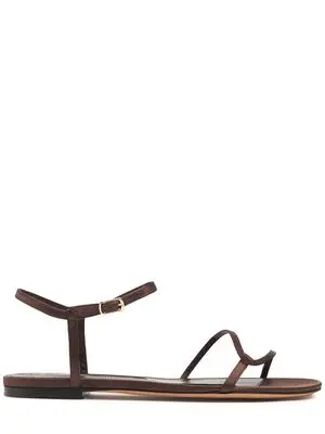 EMME PARSONS 10mm Loop Satin Flat Sandals - Brown