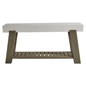 BERNHARDT Rochelle Outdoor Console Table - Smooth-textured Quarry Finish