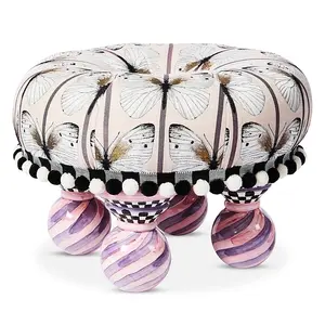 MACKENZIE-CHILDS Eternity Tuffet - White/multi