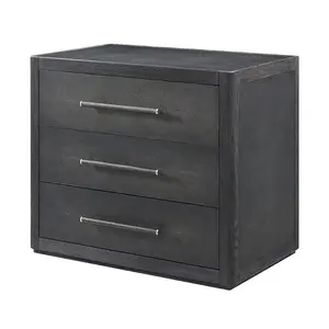 THEODORE ALEXANDER Maxwell Three Drawer Nightstand Ii - Obsidian