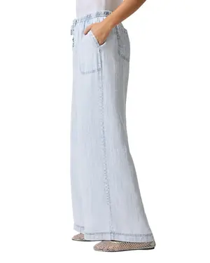 Splendid Angie Drawstring Palazzo Pants - Bleached Indigo