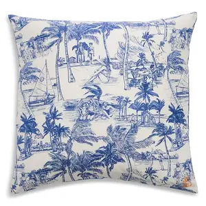 CONIGLIO PALM BEACH Throw Pillow In 20 X 20 - Palm Beach Ecru/ Cranes Indigo