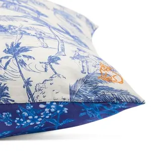 CONIGLIO PALM BEACH Throw Pillow In 20 X 20 - Palm Beach Ecru/ Cranes Indigo