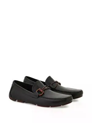 FERRAGAMO Gancini Loafers - Black