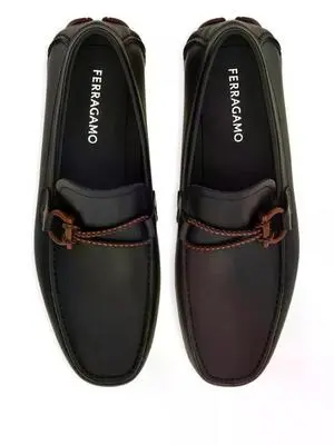 FERRAGAMO Gancini Loafers - Black