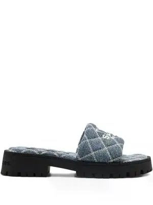 Marc Jacobs Quilted Denim Slides