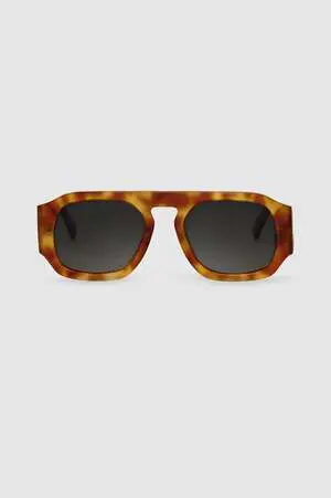 ANINE BING Preston Aviator Sunglasses - Tortoise