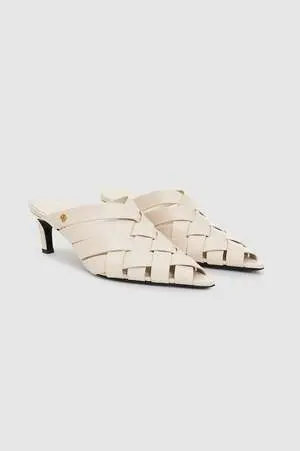 ANINE BING Eve Woven Mules - Bone