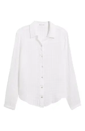 Bella Dahl Clean Front Linen & Cotton Button-up Shirt - White