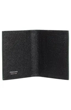 FERRAGAMO Micro Gancio Leather Bifold Wallet