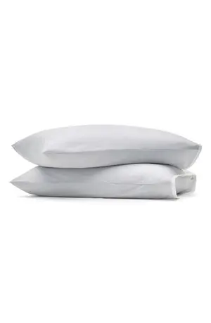 BOLL & BRANCH Framed Percale Pillowcases - Sky/white