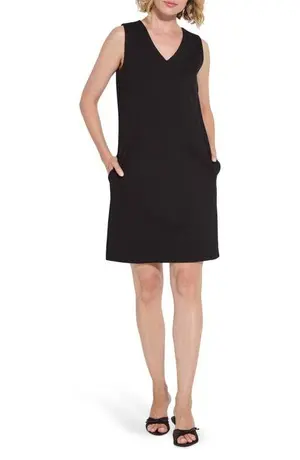 Lyssé A-line Ponte Dress - Black