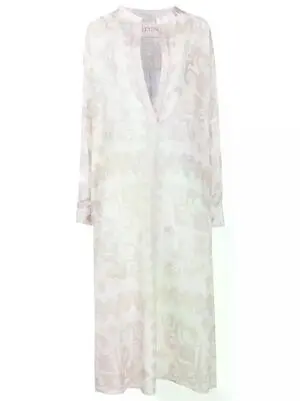 Valentino Garavani Geometric-print Silk-cotton Dress