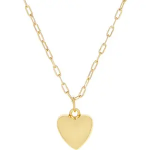 MARLYN SCHIFF Small Puffy Heart Charm Necklace - Gold