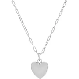 MARLYN SCHIFF Small Puffy Heart Charm Necklace - Silver
