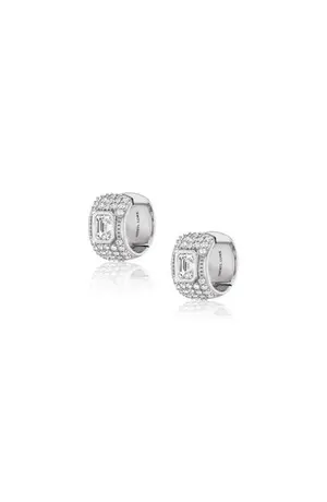 Sheryl Lowe Diamond Huggie Earrings - Sterling Silver