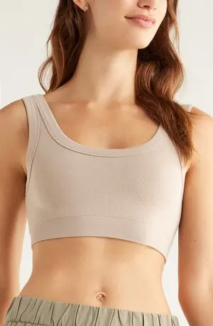 Zella Seamless Sports Bra - Tan Thread
