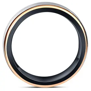 BLISS DIAMOND Brushed Two-tone 6mm Band Ring
