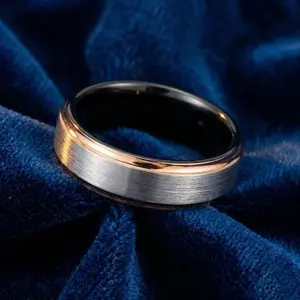 BLISS DIAMOND Brushed Two-tone 6mm Band Ring