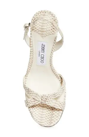 JIMMY CHOO Elsy Snakeskin Embossed Slingback Sandal