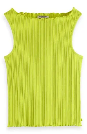 Scotch & Soda Lettuce Edge Rib Tank - Citrus
