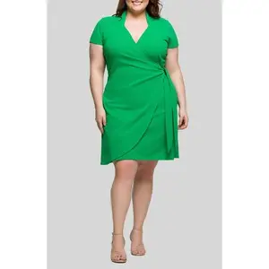 24seven Comfort Apparel Wrap Day Dresses