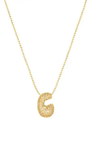 MARLYN SCHIFF Pavé Bubble Initial Pendant Necklace Gold C