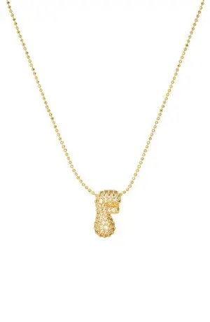 MARLYN SCHIFF Pavé Bubble Initial Pendant Necklace Gold F