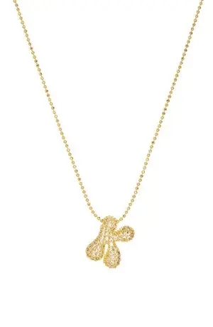 MARLYN SCHIFF Pavé Bubble Initial Pendant Necklace Gold K