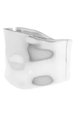 MARLYN SCHIFF Large Wavy Hinge Cuff Bracelet - Silver