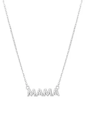 MARLYN SCHIFF Cubic Zirconia 'mama' Chain Necklace - Sterling Silver