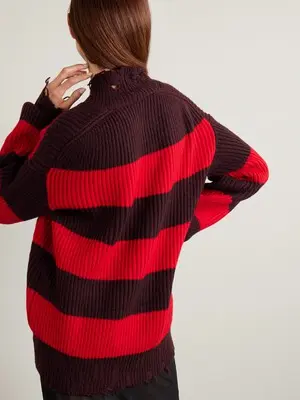 Stella McCartney Oversized Striped Wool-blend Sweater - Red