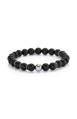 MR LOWE BY SHERYL LOWE Mr Lowe Bead Bracelet With Sterling Silver Accents - Onyx