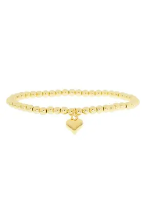 MARLYN SCHIFF Heart Charm Ball Chain Bracelet - Gold
