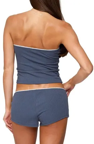EDIKTED Isela Pointelle Crop Tube Top
