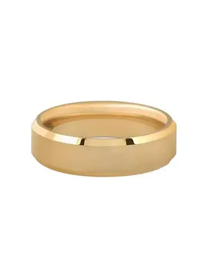 BLISS DIAMOND Gold Plated Wedding Band Ring 6mm Comfort Fit - Tungsten