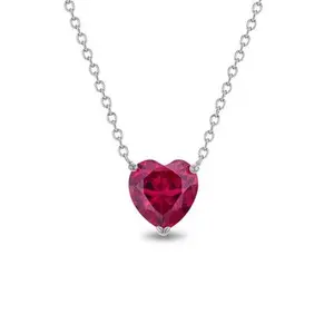 IN SEASON JEWELRY Prong Cz Birthstone Heart Pendant Necklace - July