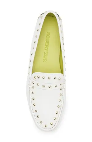 Robert Zur Dittany Studded Driving Loafer - White