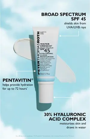 PETER THOMAS ROTH Water Drench® Broad Spectrum Spf 45 Hyaluronic Cloud Moisturizer