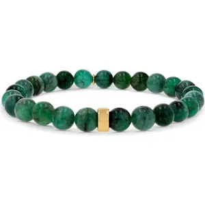 MR LOWE BY SHERYL LOWE Mr Lowe Bead Bracelet With Rondelle - Emerald / 14kt Gold