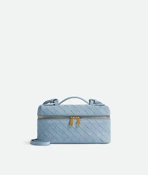Bottega Veneta Intrecciato Suede Vanity Case Ice